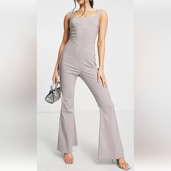 ASOS | Pants & Jumpsuits | Asos Corset Square Neck Jumpsuit | Poshmark